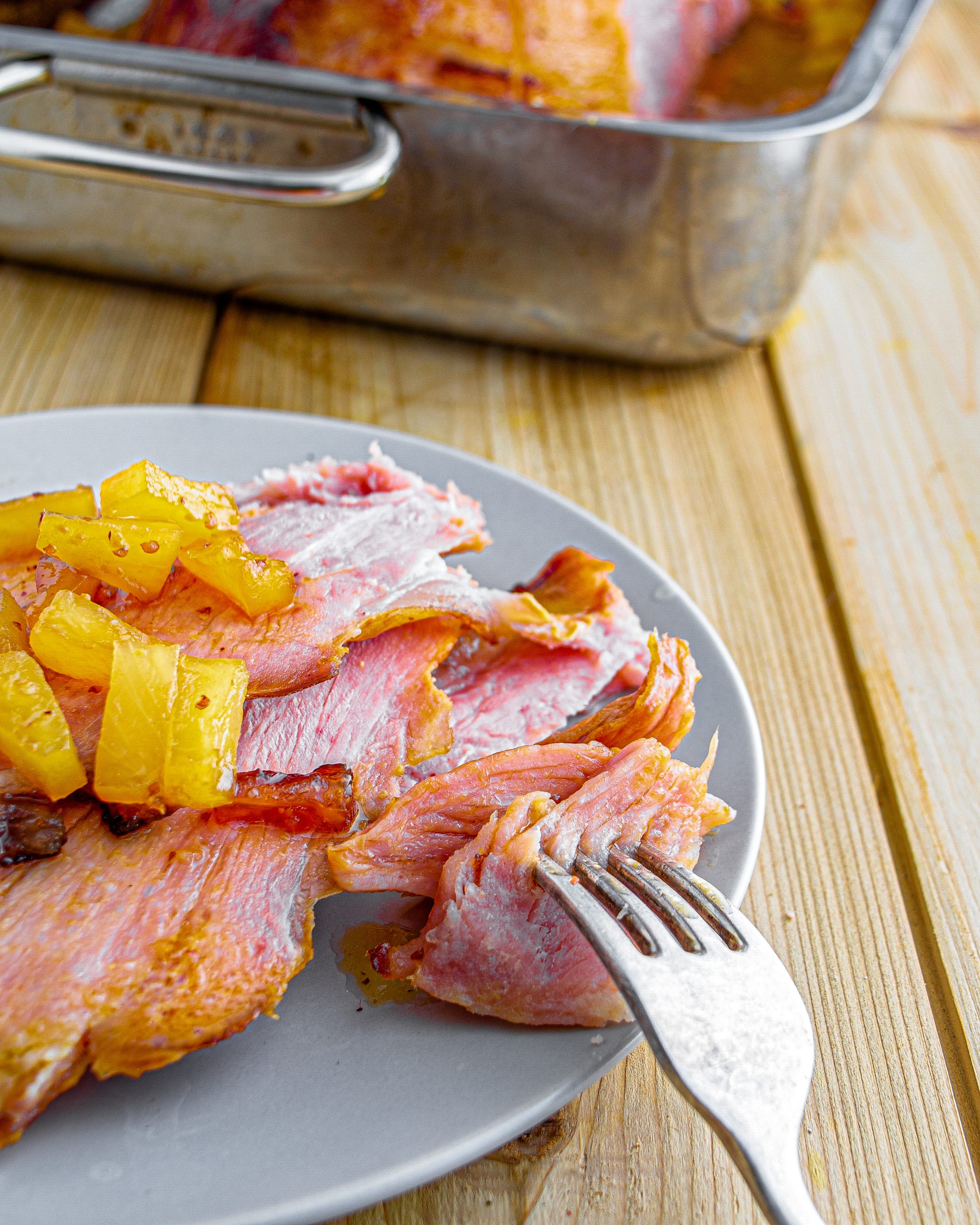 Brown Sugar Pineapple Baked Ham - CheekyKitchen