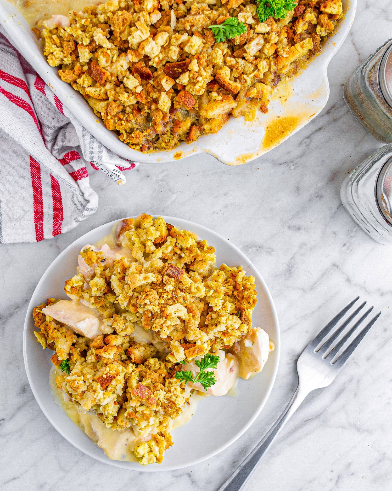 Chicken Stuffing Bake - CheekyKitchen