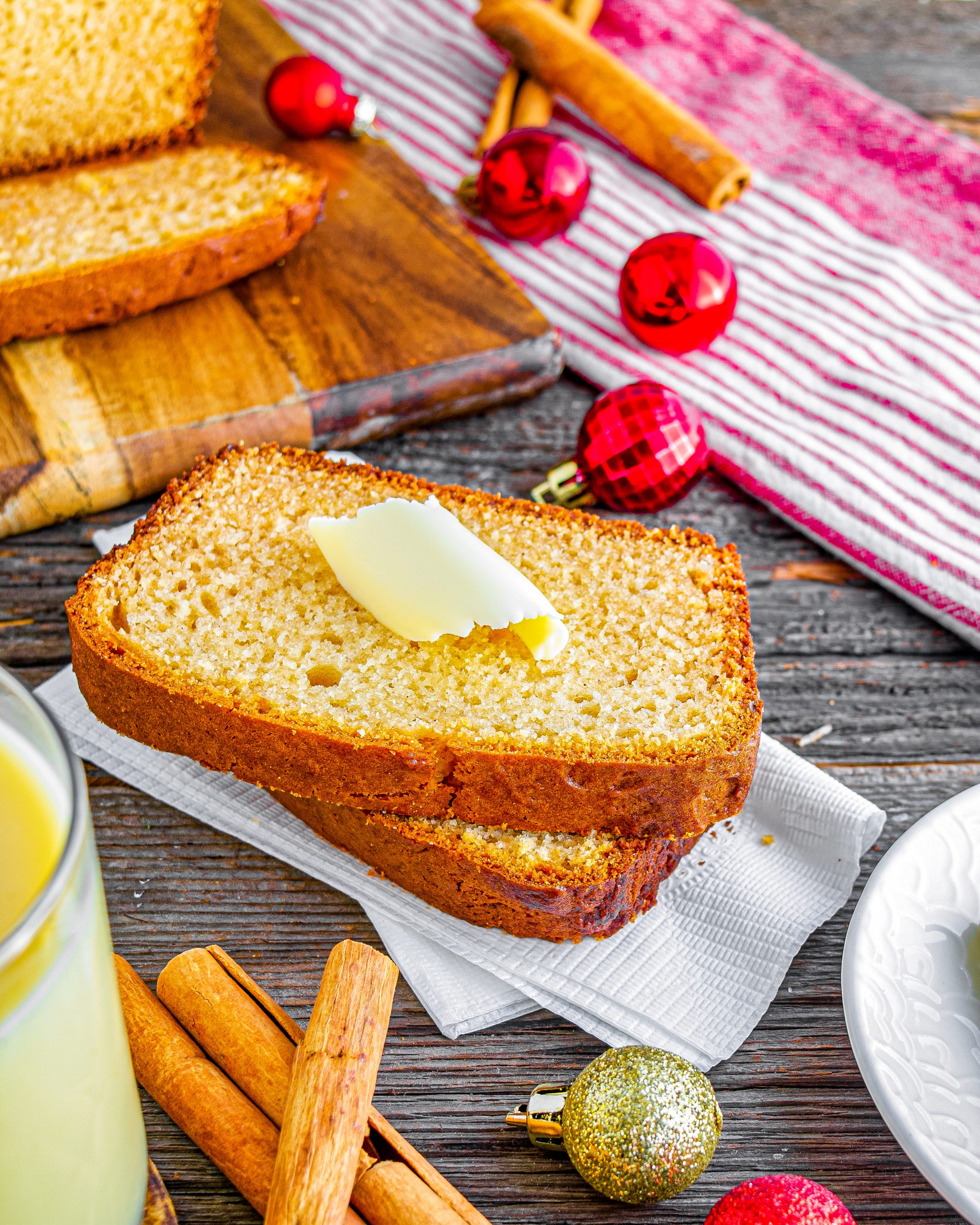Christmas Eggnog Bread - CheekyKitchen