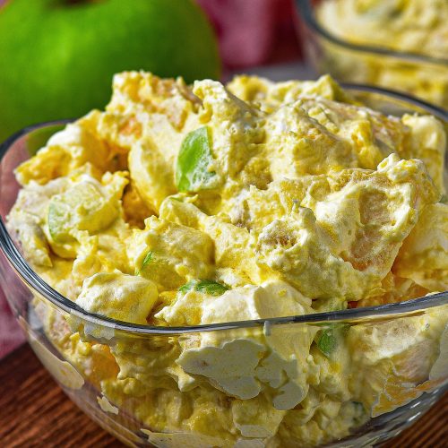 Caramel Apple Fluff Salad Dessert - CheekyKitchen