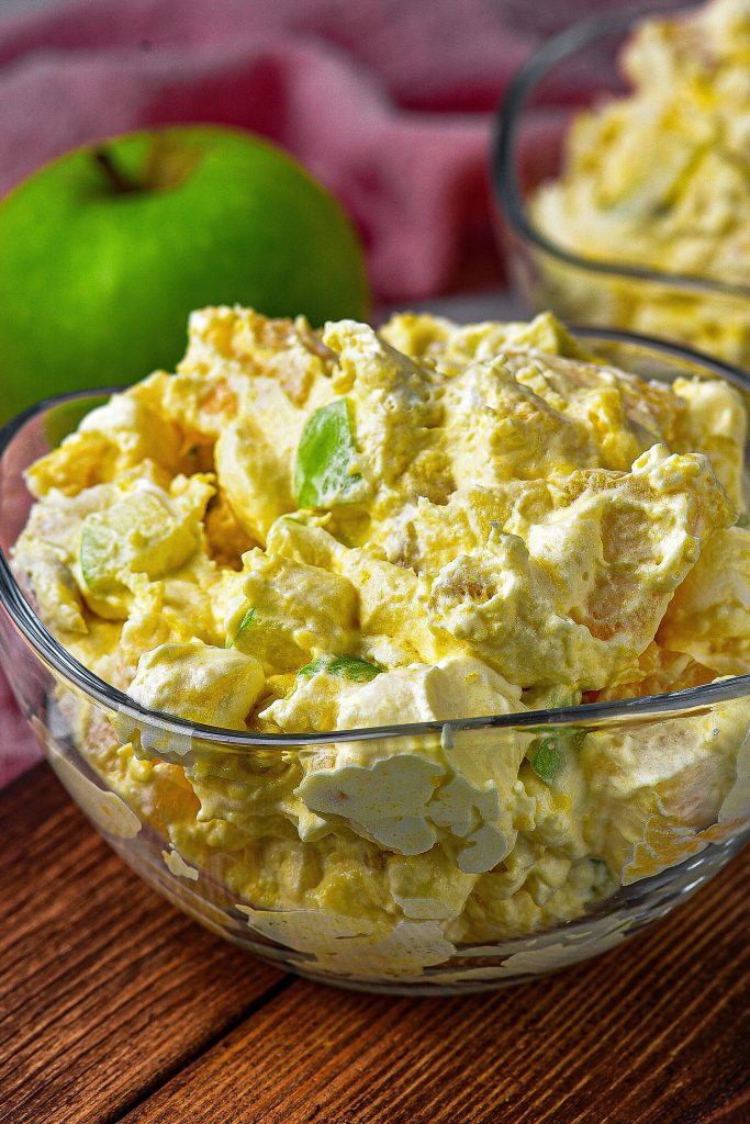Caramel Apple Fluff Salad Dessert - CheekyKitchen