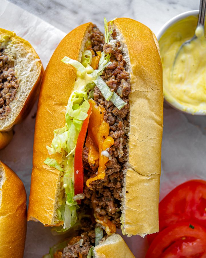 Cheeseburger Sub Sandwiches - CheekyKitchen