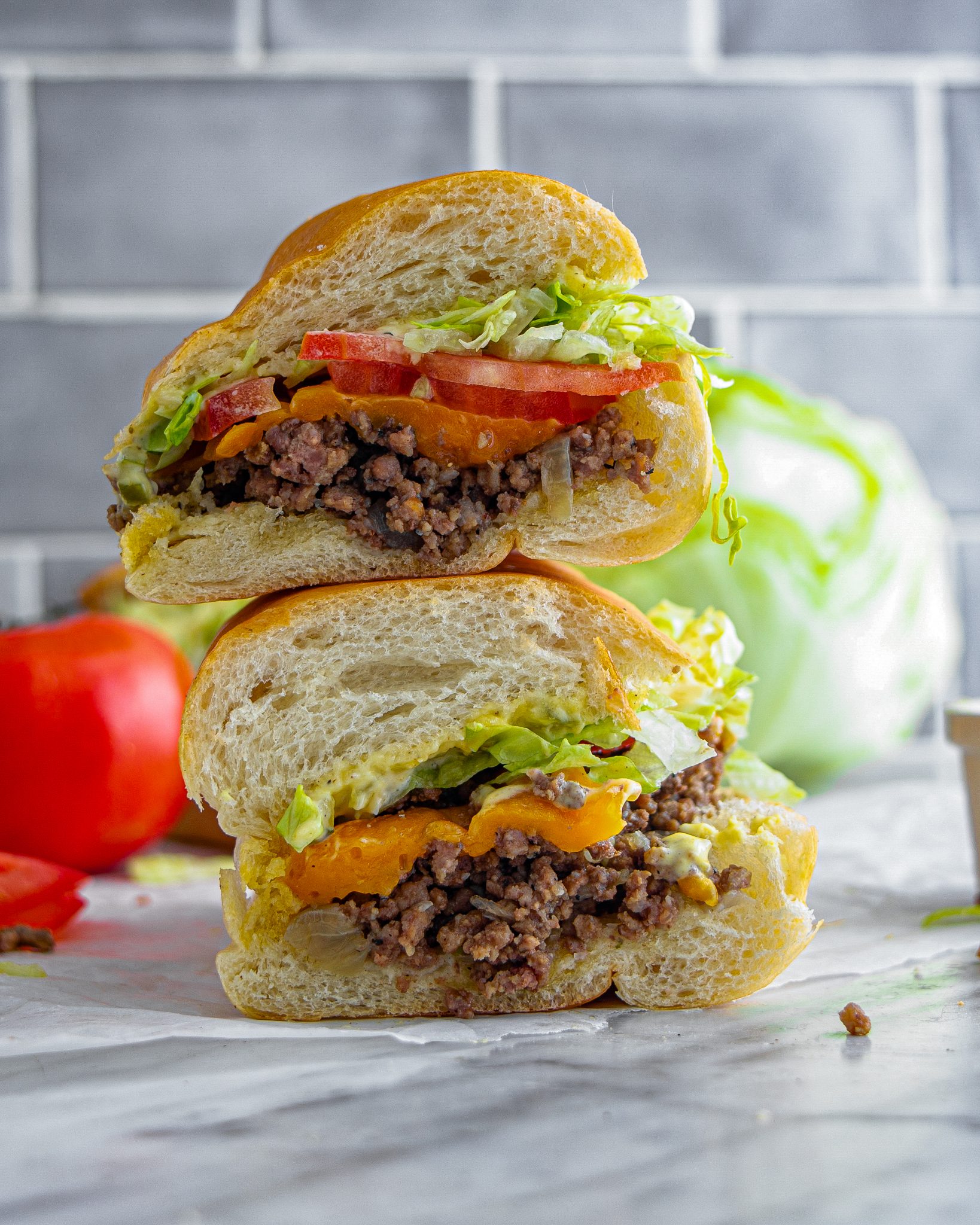 Cheeseburger Sub Sandwiches - CheekyKitchen