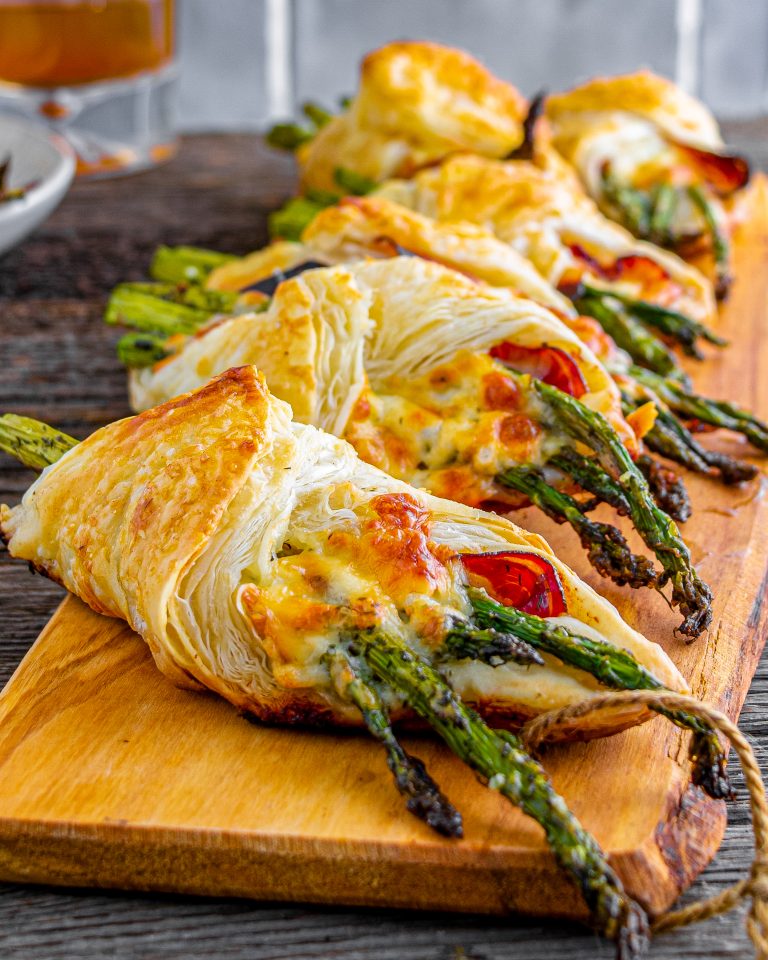 Cheesy Asparagus Puff Pastry Bundles - CheekyKitchen