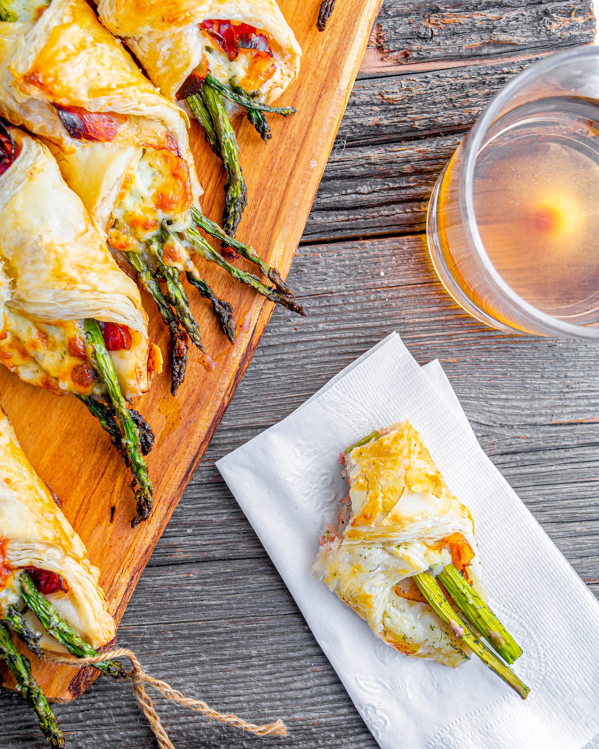 Cheesy Asparagus Puff Pastry Bundles - CheekyKitchen