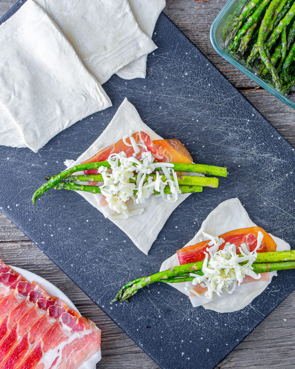 Cheesy Asparagus Puff Pastry Bundles - CheekyKitchen