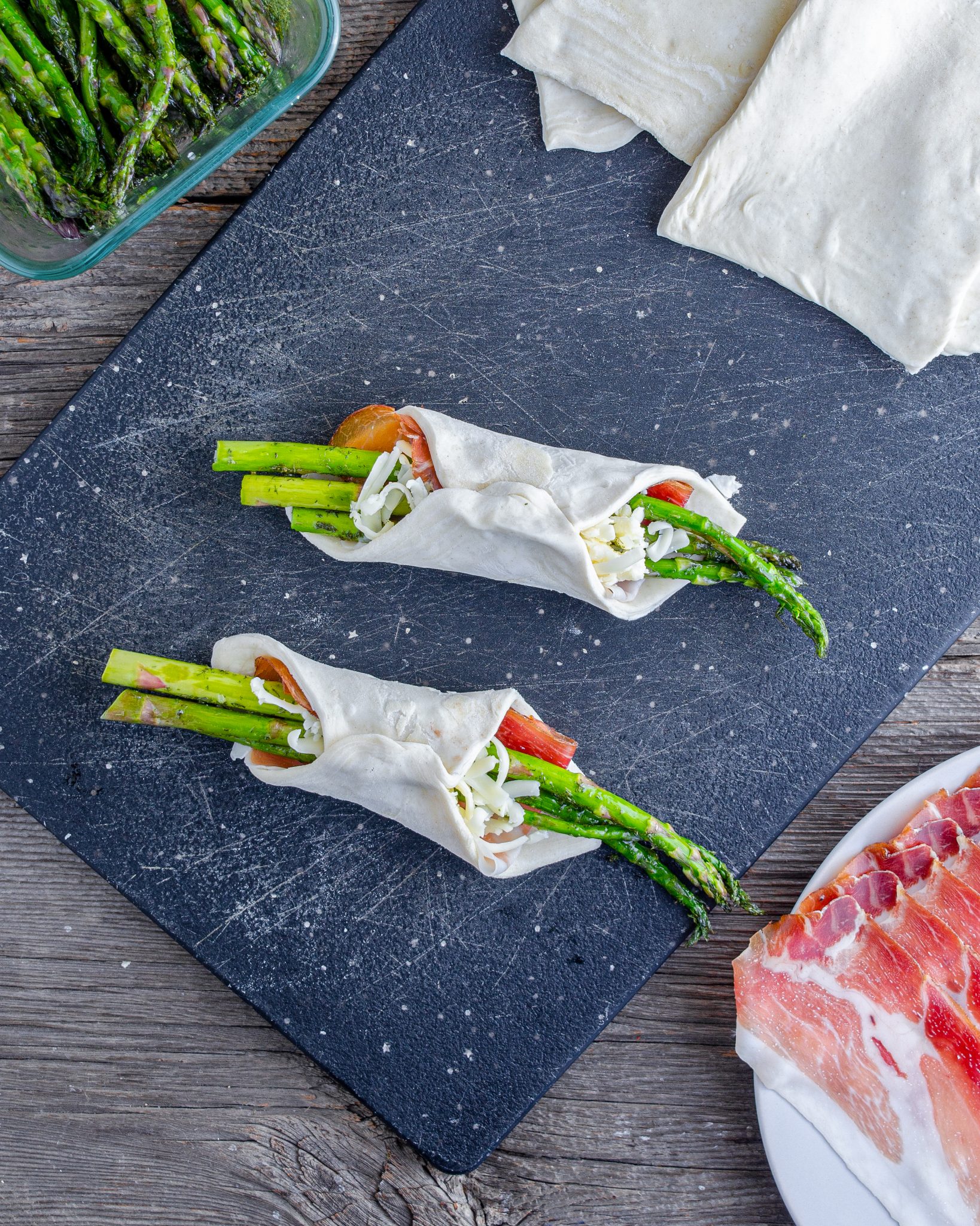 Cheesy Asparagus Puff Pastry Bundles - CheekyKitchen