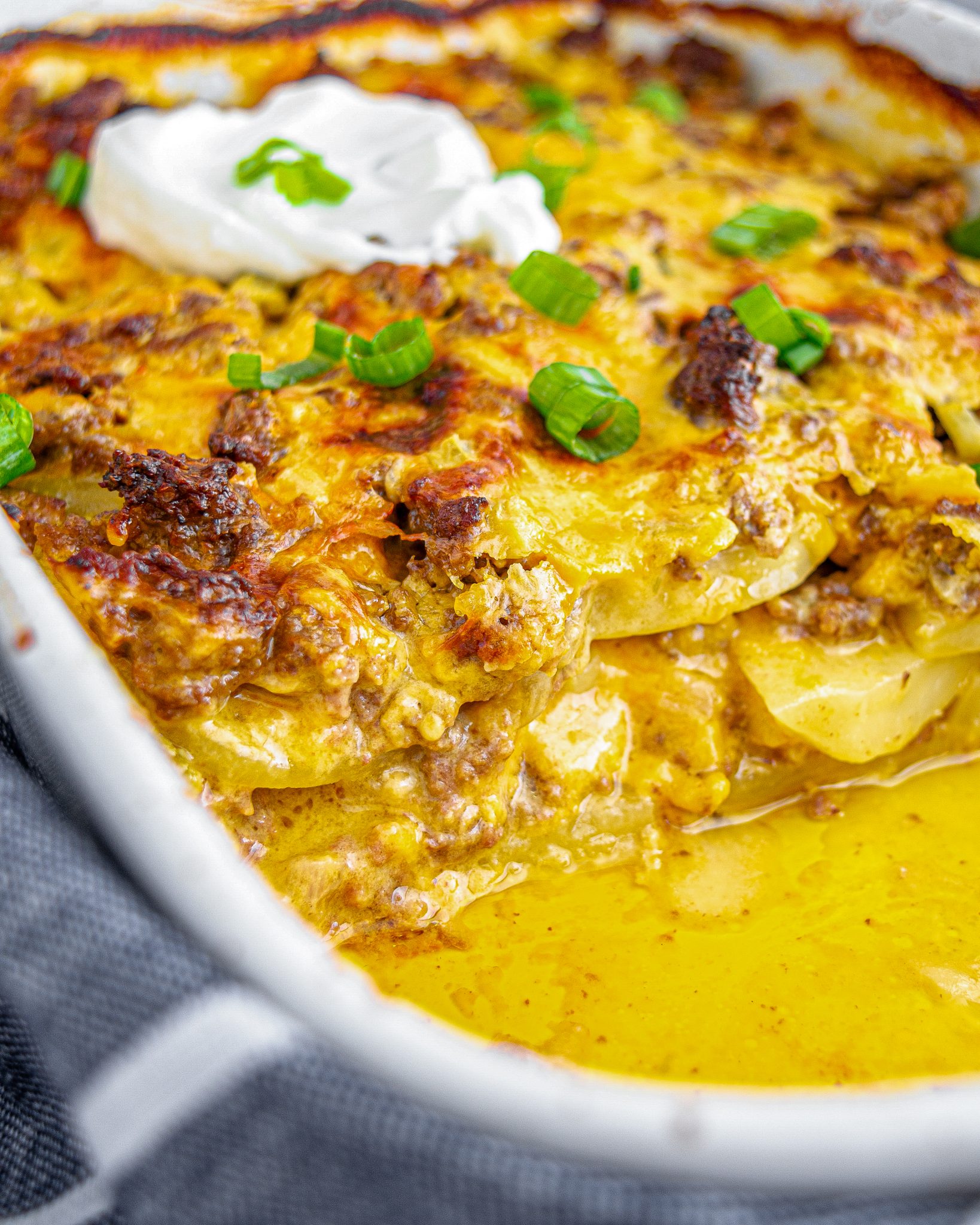 Easy Peasy Cheesy Hamburger Potato Casserole - CheekyKitchen