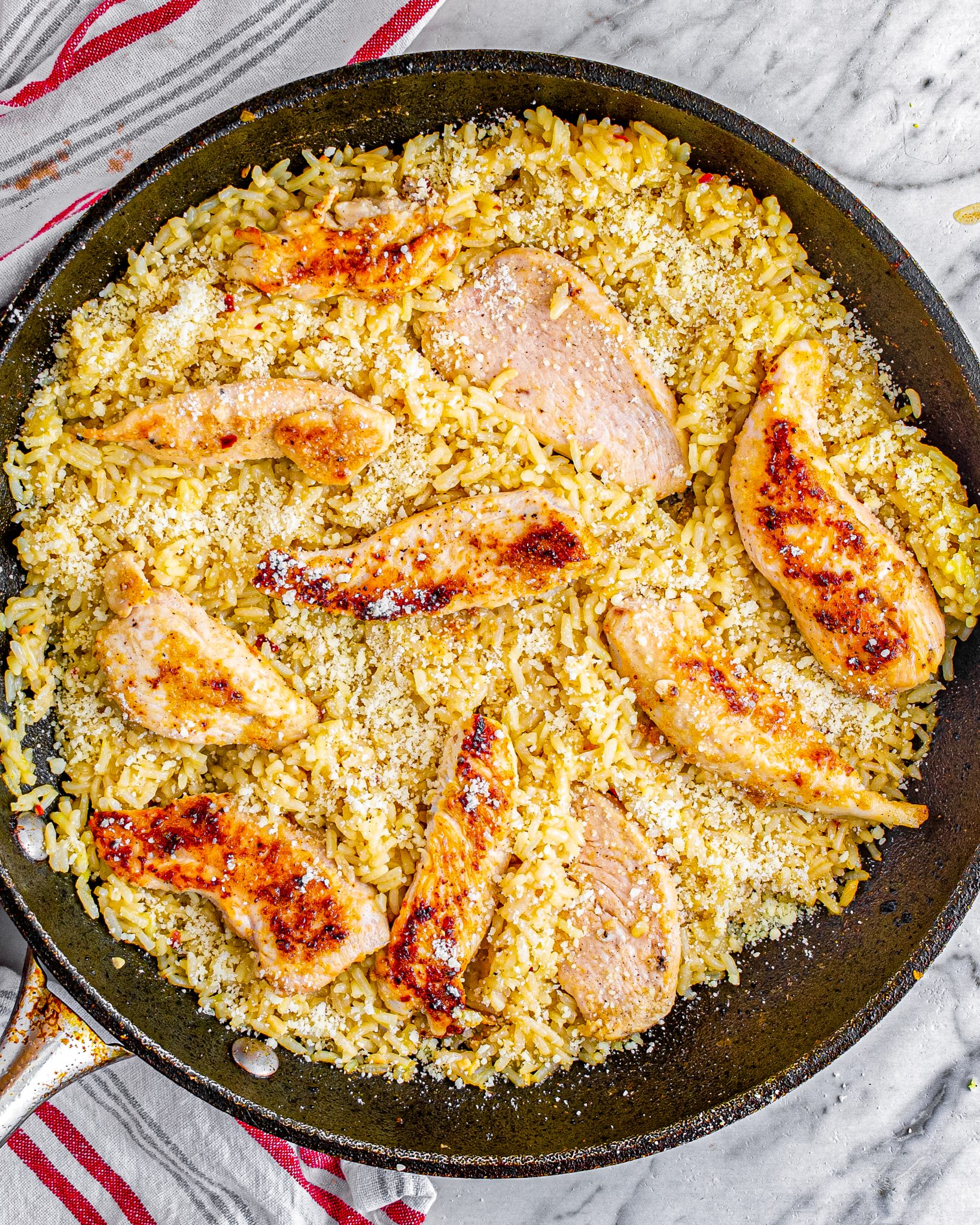 Chicken with Garlic Parmesan Rice - CheekyKitchen