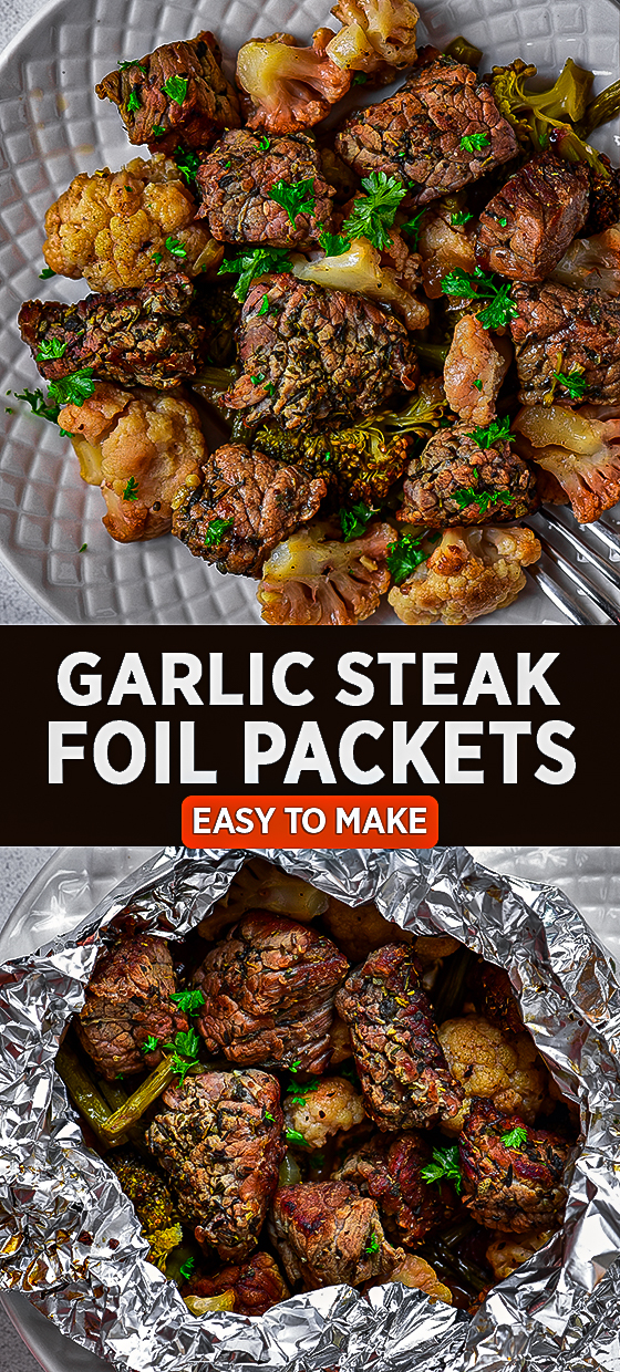 Garlic Steak Foil Packets - CheekyKitchen