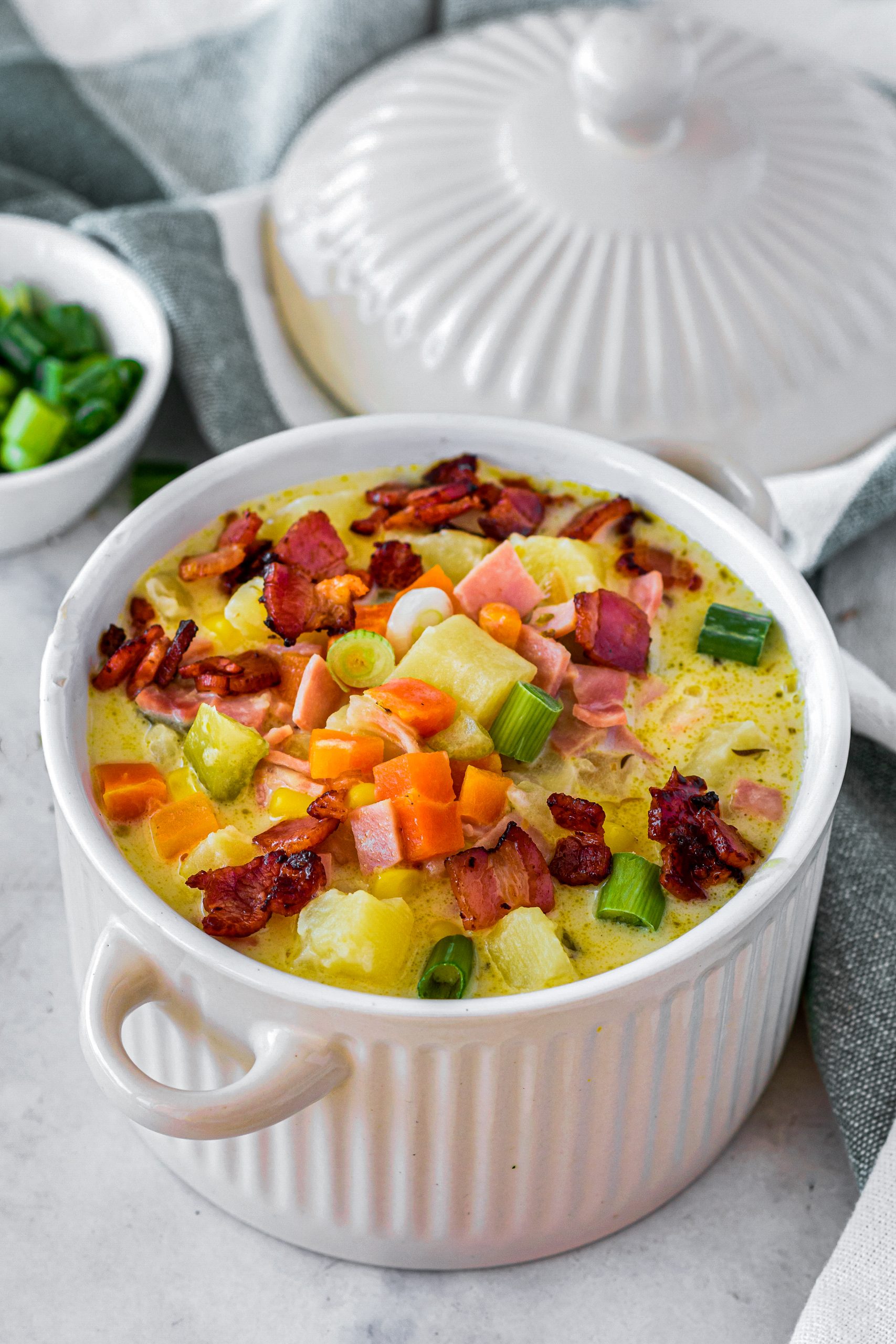 Ham and Potatoe Corn Chowder - CheekyKitchen