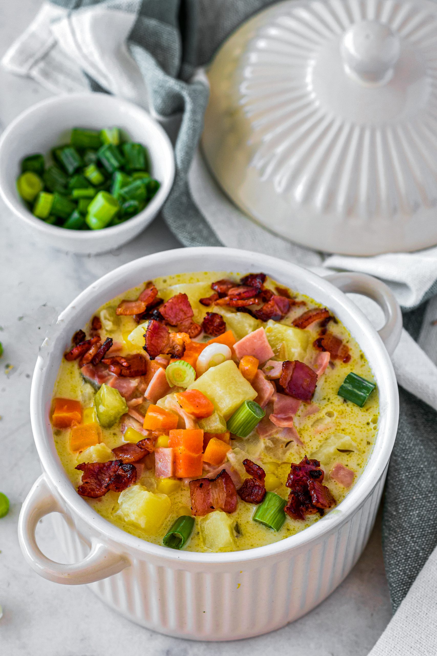 Ham and Potatoe Corn Chowder - CheekyKitchen