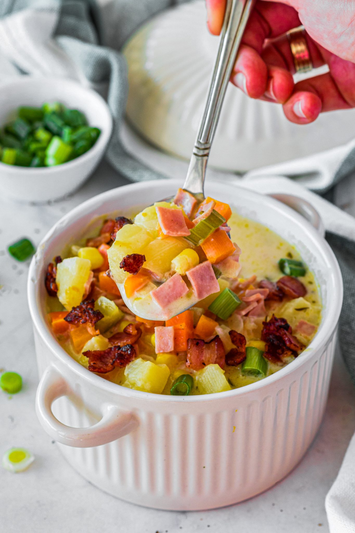 Ham and Potatoe Corn Chowder - CheekyKitchen