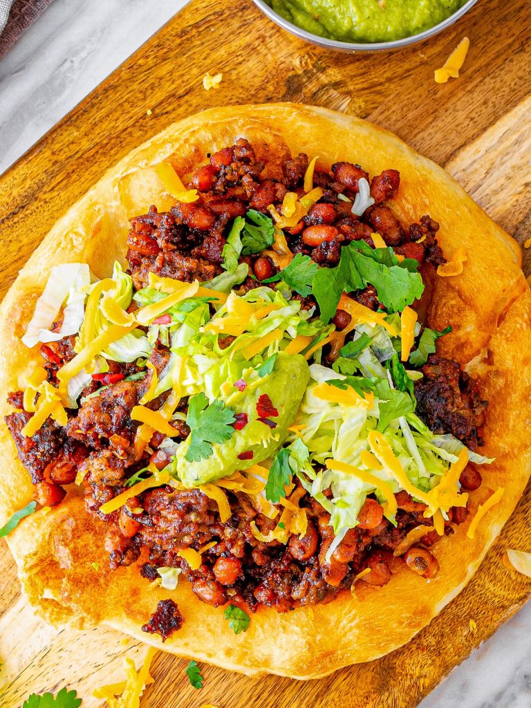 Indian Tacos with Indian Fry Bread - CheekyKitchen