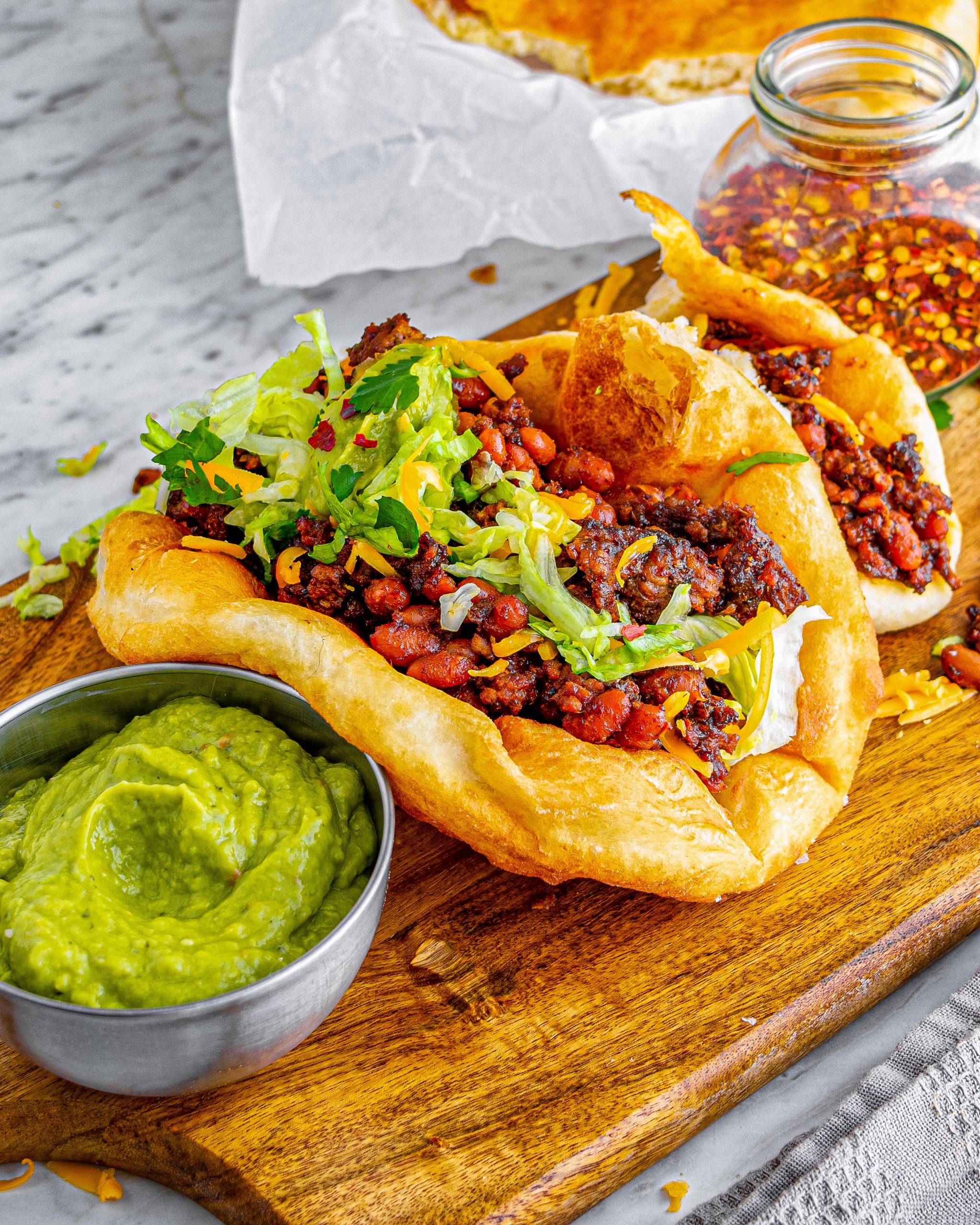 Indian Tacos with Indian Fry Bread - CheekyKitchen