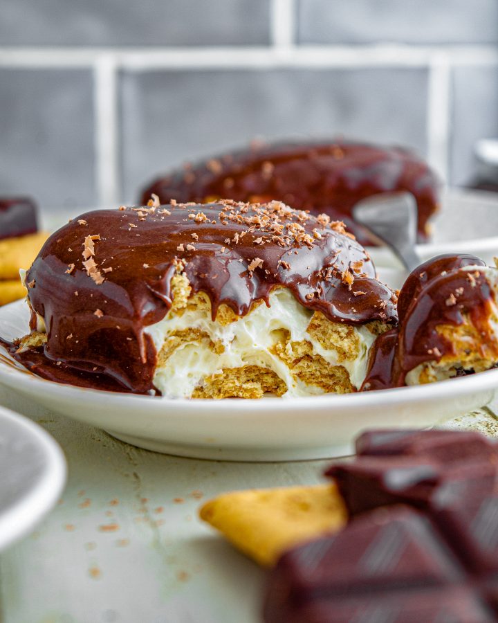 No Bake Chocolate Eclair Cake - CheekyKitchen