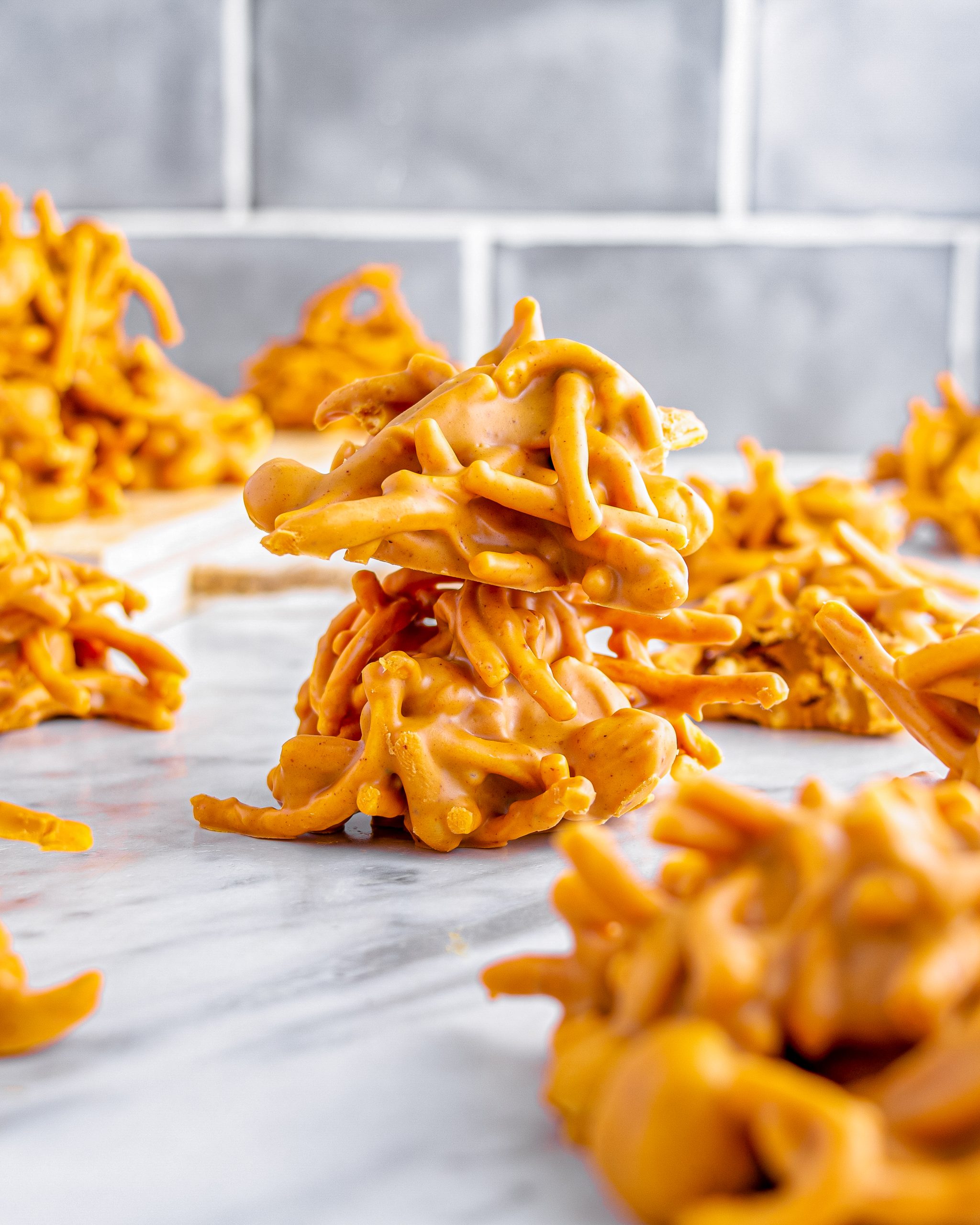 No Bake Peanut Butter Haystacks - CheekyKitchen