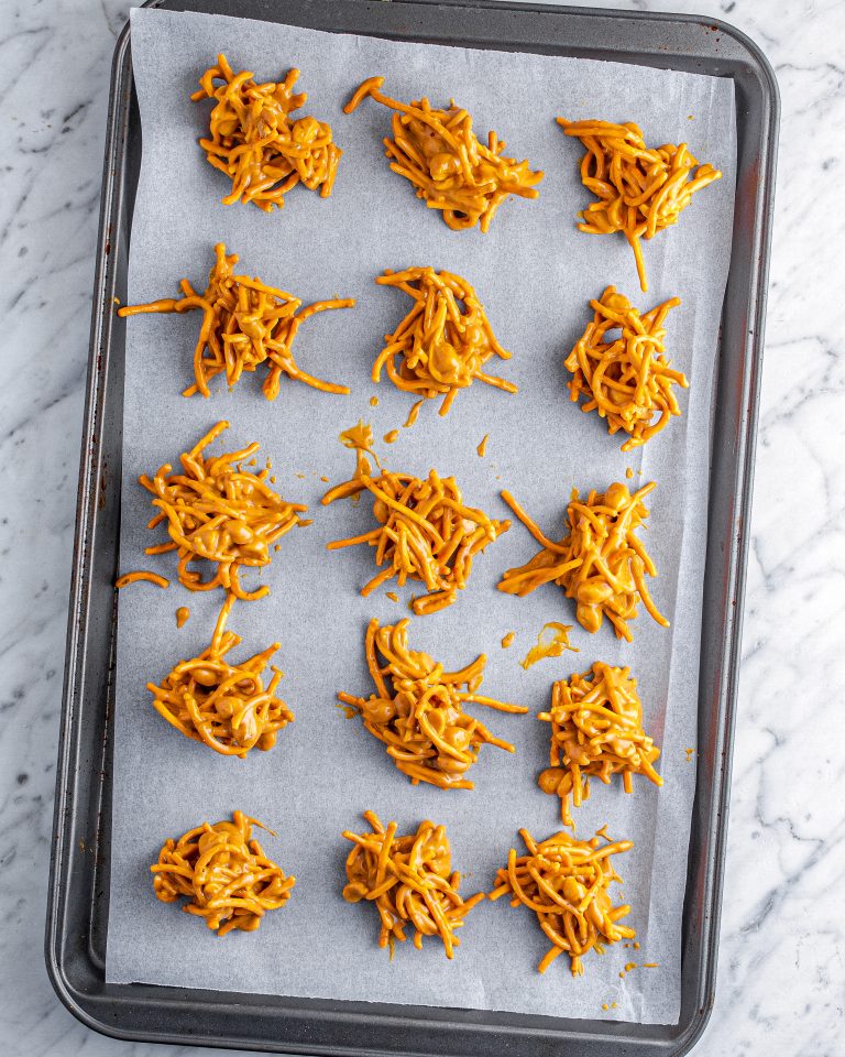 No Bake Peanut Butter Haystacks - CheekyKitchen