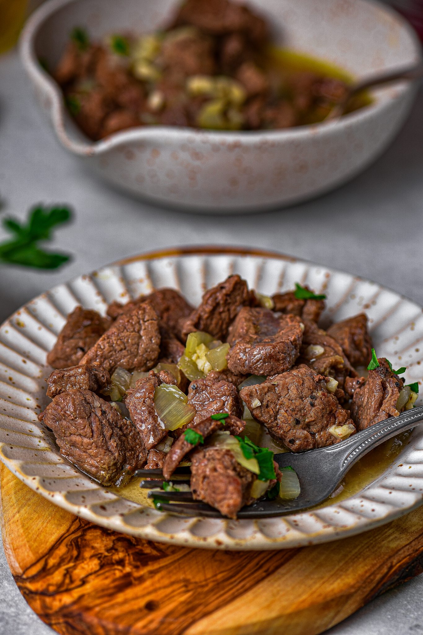 Slow Cooker Steak Bites - CheekyKitchen