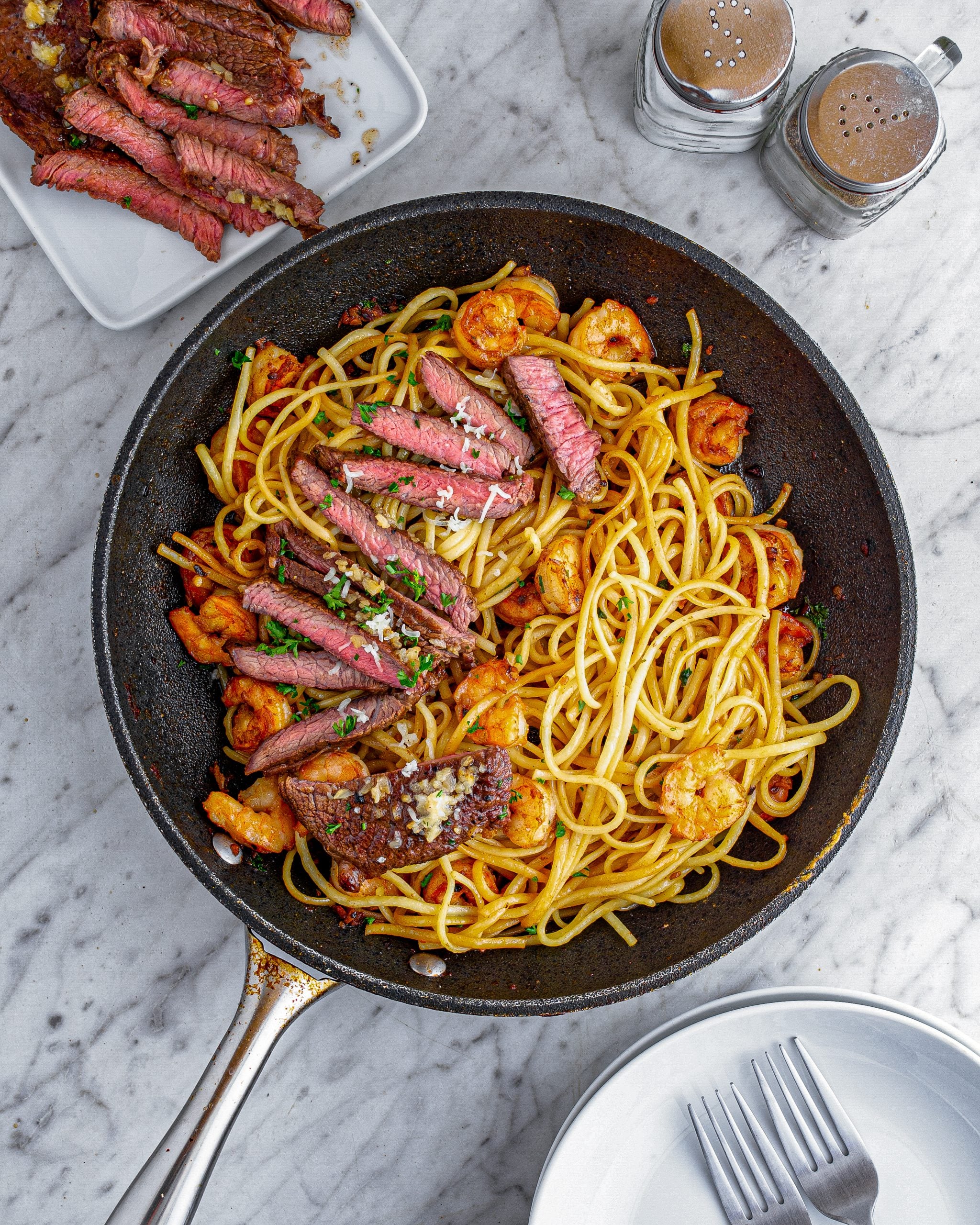 Steak and Shrimp Scampi - CheekyKitchen