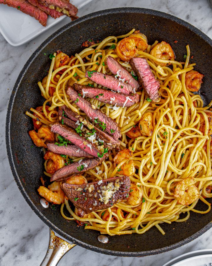 Steak and Shrimp Scampi - CheekyKitchen
