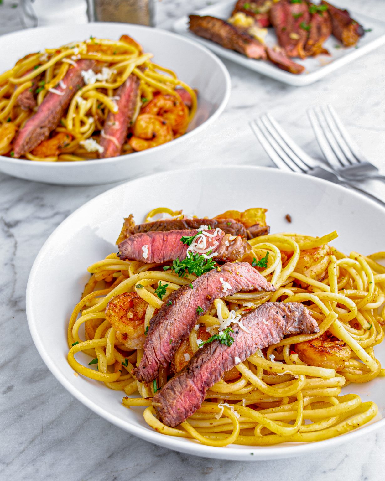Steak and Shrimp Scampi - CheekyKitchen