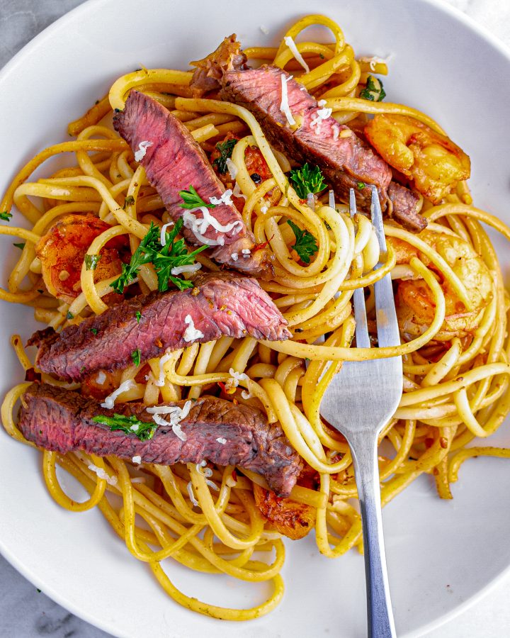 Steak and Shrimp Scampi - CheekyKitchen